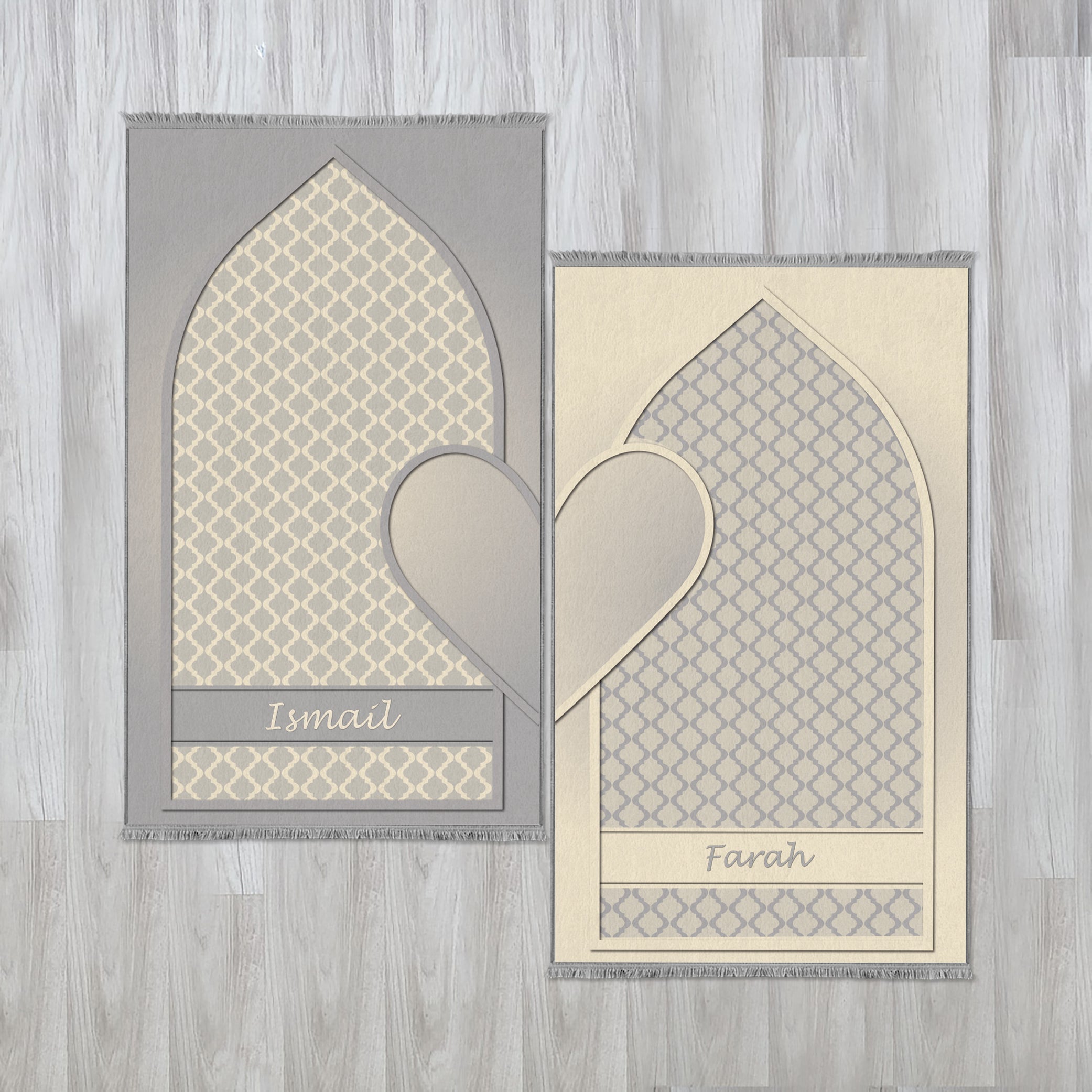 Modern Islamic Cushioned Customizable Couples Prayer Mats 703 (Set of ...